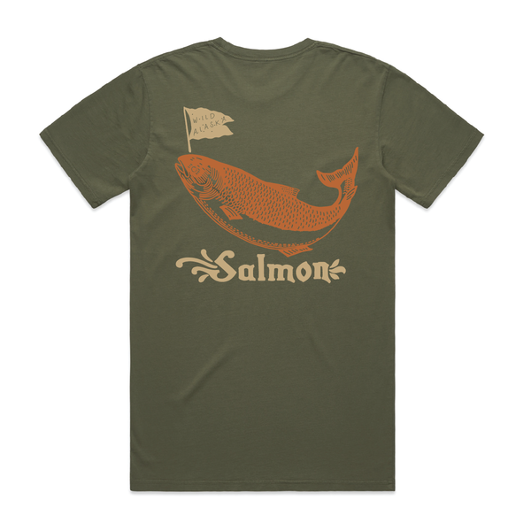 Wild Alaska Canned Salmon Men’s Tee – Salmon Sisters
